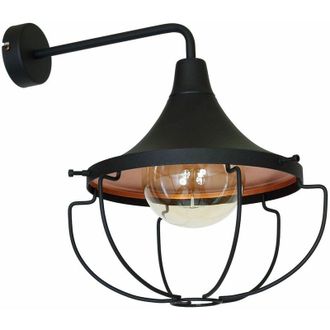 Licht-Erlebnisse Wandlampe E27 Schwarz Kupfer Industrie Design Wandleuchte