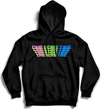 Generico One More Time Dj Daft Hoodie Disco Music Dance Vintage Punk avec capuche et poche centrale, Noir, M