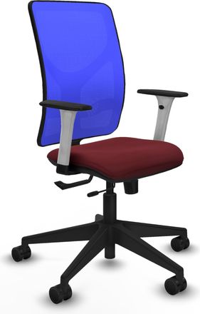 Piqueras y Crespo 8-Stunden-Schreibtischstuhl mit wei&szlig;en und schwarzen Armlehnen, h&ouml;henverstellbare Lendenwirbelst&uuml;tze, ausgestattet mit Syncro/Traslack und Schneidesch