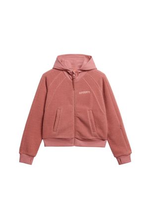 Superdry Damen Active Tech Fleece Kapuzenjacke mit Rei&szlig;verschluss Verwelktes Ros&eacute; 36