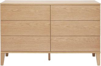 Miliboo Kommode mit 6 Schubladen aus hellem Holz B120 cm FREDDY