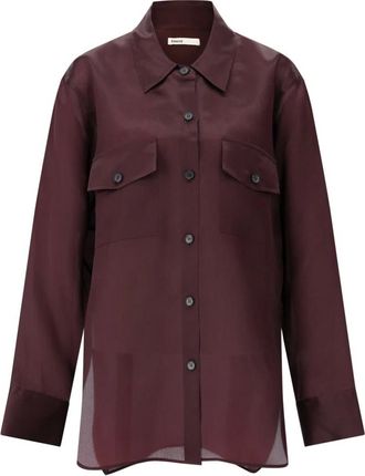 Khaite Femme, Blouses et Chemises, Rouge, Taille: 38 FR Chemise Oversize en Soie Matteo