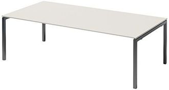 Bisley Cito Chefarbeitsplatz/Konferenztisch, 740 mm höhenfixes U-Gestell, Metall, Gw334 Dekor Grauweiß, Gestell Anthrazitgrau, 120 x 240 x 85 cm