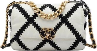 Chanel Pre-owned 19 Sac Bandouli&egrave;re - Femme - Pre-owned - Blanc - Taille: ONE Size