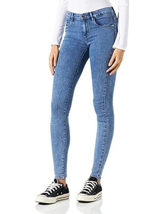 Only ONLRAIN Life REG Skinny DNM Noos Jeans, Denim Bleu Moyen. Détails : pim430, XS / 32L Femme