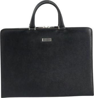 Burberry unisex, Pre-owned, Noir, Taille: ONE Size Porte-documents vintage en cuir Pre-owned