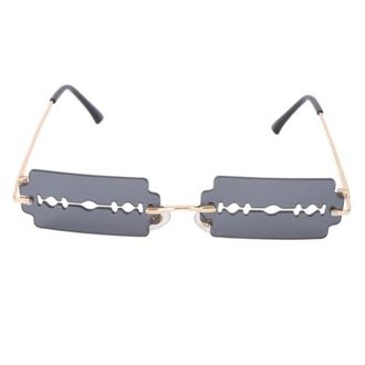 Frcolor Lunettes de Soleil Creuses Gris C1 Accessoires pour F&ecirc;tes et S&eacute;ances Photo L&eacute;g&egrave;res et Confortables Lunettes de Soleil Quotidiennes Ext&eacute;rieur Design Or