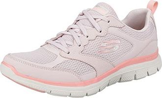Skechers Baskets Flex Appeal 4.0 Active Flow pour Femme, Bordure en Maille de Cuir Rose Clair, 39 EU