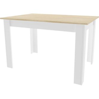 Private Label Valora Table Rectangulaire NP Ch&ecirc;ne Sonoma Pieds Blancs