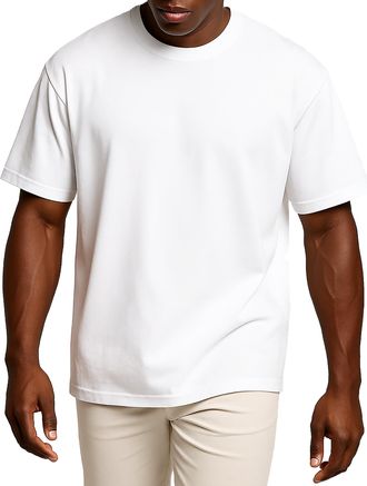 LEIF NELSON Herren Oversized T-Shirt, lockeres Shirt aus 100% Baumwolle, Sommer Shirt mit Rundhals-Ausschnitt, Streetwear Look, Kurzarm Basic f&uuml;r Alltag & Freizei