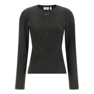 Off-white Femme, Tops, Noir, Taille: 36 FR T-shirt Manches Longues Off Stamp