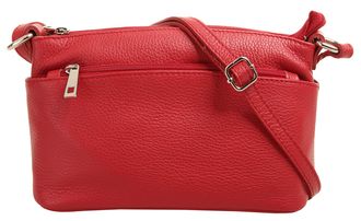 Cluty Umh&auml;ngetasche echt Leder Damen | Made in Italy, Crossbody Bag, Messenger Bag mit Rei&szlig;verschluss, Schultertasche aus Rindleder | 020617