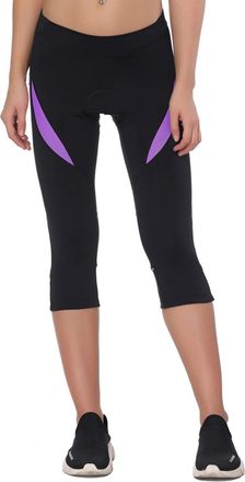 Santic Fahrradhose Damen Gepolstert 3/4 Radlerhose Damen mit Sitzpolster Radhose Damen 3/4 mit Polster Violett EU XXXL