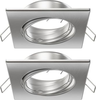 LEDs Com 2 Stück Deckeneinbaurahmen RIR, eckig, schwenkbar, edelstahl matt