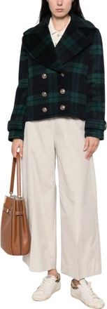 Liu Jo Femme, Manteaux, Vert, Taille: 38 FR Manteau Court en Laine