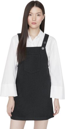 Trendyol Damen Woman Young Mini Jile Square Collar Woven Dress, Anthracite, 34