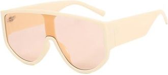 Generic Lunettes De Soleil &Agrave; Monture Large For Hommes, For Les Vacances, Le Sport, La Conduite, Lext&eacute;rieur Et Femmes(Beige)