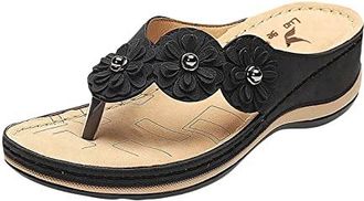 Generic 2026 Chaussures Flops Boucle Sandales Femme Sangle Pour Femmes Summer Fashion Flip, Noir, 38.5 EU