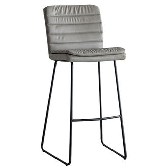 Generic Barhocker, Barhocker mit R&uuml;cken- und Fu&szlig;st&uuml;tze, mit PU-Leder bezogene Barhocker in Tresenh&ouml;he, einfache Montage, Sitzh&ouml;he 76 cm