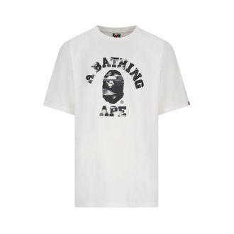 A Bathing Ape Screen Camo College Tee - - Tops - Herren - Wei&szlig; - XL
