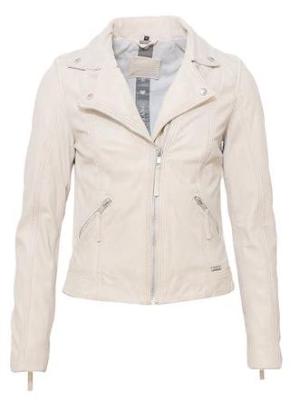 Mustang Jeans Veste en cuir pour femme, cr&egrave;me, XS