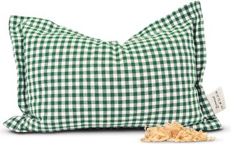 Zirbelino Zirbenkissen gr&uuml;n kleinkariert - 22x34cm - Mit Zirbensp&auml;ne als Kissenf&uuml;llung