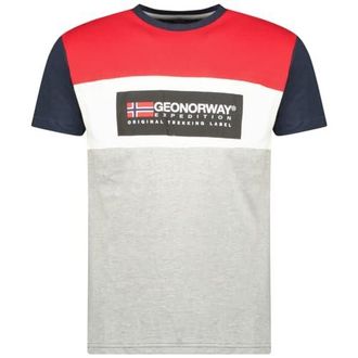 Geographical Norway Jolem Men - Tee Shirt Coton Homme - T Shirts Classique Ete Avec Logo - Vetement Corps Manche Courte - Col V Coupe Reguliere Hommes - &Eacute;t&eacute; Toute Saison 