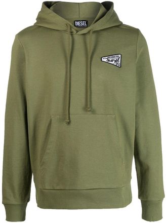 Diesel hoodie &agrave; patch logo - Vert