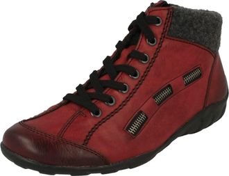 Rieker Damen L6543 Hohe Sneaker, 38 EU, Rot Wine Anthrazit
