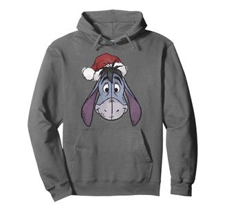 Disney Winnie The Pooh Christmas Eeyore Santa Hat Pullover Hoodie
