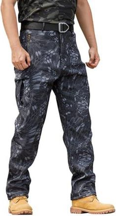 Generic Pantalon de travail stretch pour homme - Coupe droite - Pantalon de jogging - Camouflage - R&eacute;sistant &agrave; lusure - Pantalon de trekking - Pantalon foncti