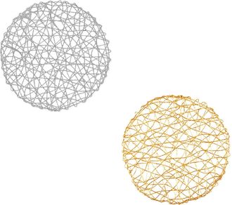 BESPORTBLE 2st&uuml;cke Runde Tischsets in Gold Und Silber Gewebt Und Langlebig Sch&uuml;tzende Platzsets F&uuml;r Esszimmer Und K&uuml;che