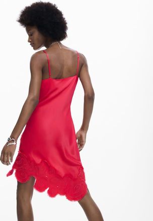 Desigual Robe nuisette asym&eacute;trique - Rose-Rouge