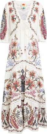 Farm Rio BOHO GLAM OFF-WHITE MAXI DRESS