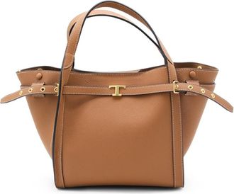 Tod's Tods Shopper & Totes - Structured Brown Leather Tote With Gold Hardware - Gr. unisize - in Braun - f&uuml;r Damen