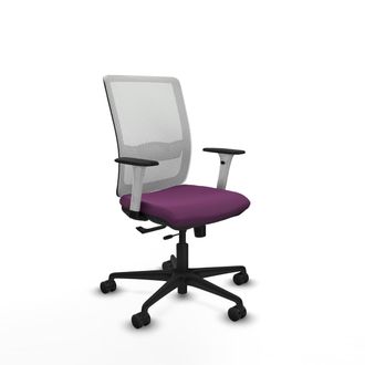 Piqueras y Crespo Schreibtischstuhl violett Haches mit wei&szlig;en und schwarzen Armlehnen, h&ouml;henverstellbare Lendenwirbelst&uuml;tze, ausgestattet mit Syncro/Traslack und injizi