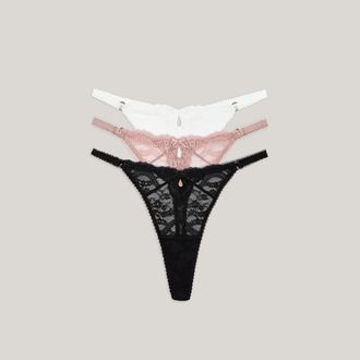 Lounge Strings en Dentelle (Lot de 3) - Neutre - XXL