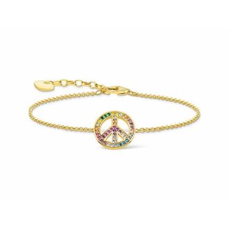 Thomas Sabo Thomas Sabo Armband Peace-Zeichen mehrfarbig A2071-996-7-L19V - - Accessories - Damen - Gelb - ONE SIZE