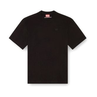 Diesel Homme, Tops, Noir, Taille: XL T-shirt en coton coupe d&eacute;contract&eacute;e
