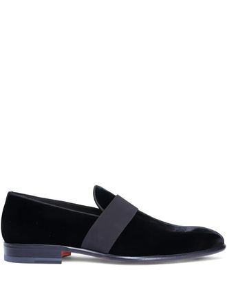 Santoni Isomer velvet loafers - Schwarz