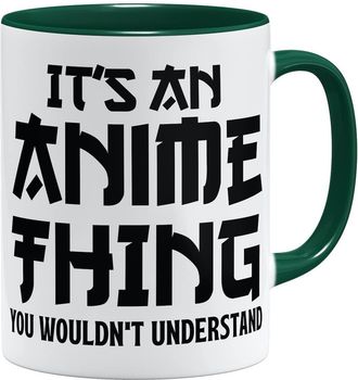 OM3 Its an Anime Thing Tasse Japan Manga Comic - Keramik Becher - 11oz 325ml - Beidseitig Bedruckt - Grün