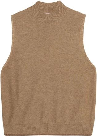 Oltre Femme, Pulls, Jaune, Taille: 40 FR Top col roul&eacute; en m&eacute;lange de cachemire