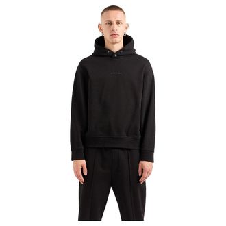 A|X Armani Exchange Herren Small Front and Back Cotton French Terry Hooded Sweatshirt, Schwarz, L EU