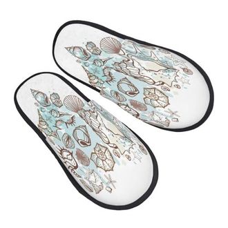 Generic Coquillages, P&eacute;toncles, &Eacute;toiles De Mer Unisexe Chaussures De Maison Respirantes Pantoufles Antid&eacute;rapantes Chaussons Pour Maison Int&eacute;rieur Automne M