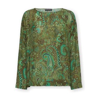 Elena Miro Paisley-Viskose-Bluse - - Blouses & Shirts - Damen - Gr&uuml;n - XL