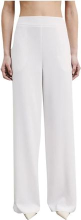 Patrizia Pepe Femme, Pantalons, Blanc, Taille: 40 FR Pantalon Palazzo en Cr&ecirc;pe