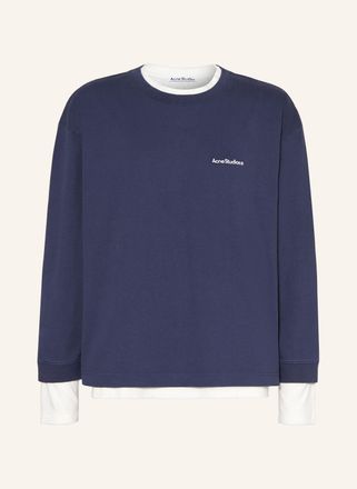 Acne Studios Sweatshirt Im Materialmix blau