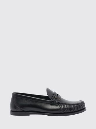 Saint Laurent Mocassins Penny en cuir de veau lisse avec monogramme YSL
