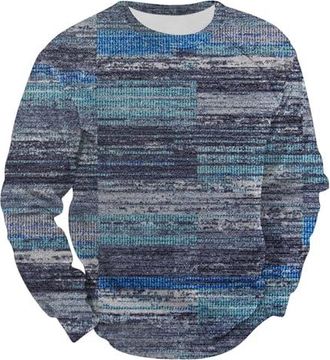 Generic Pull décontracté sweatshirts tops joyeux Noël hommes mode printemps et automne décontracté manches longues bouton rayé imprimé manches longues sweat à