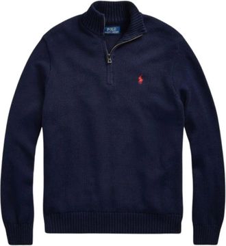 Ralph Lauren Homme, Pulls, Bleu, Taille: XS Pull &Agrave; Demi-Zip - Bleu Marine
